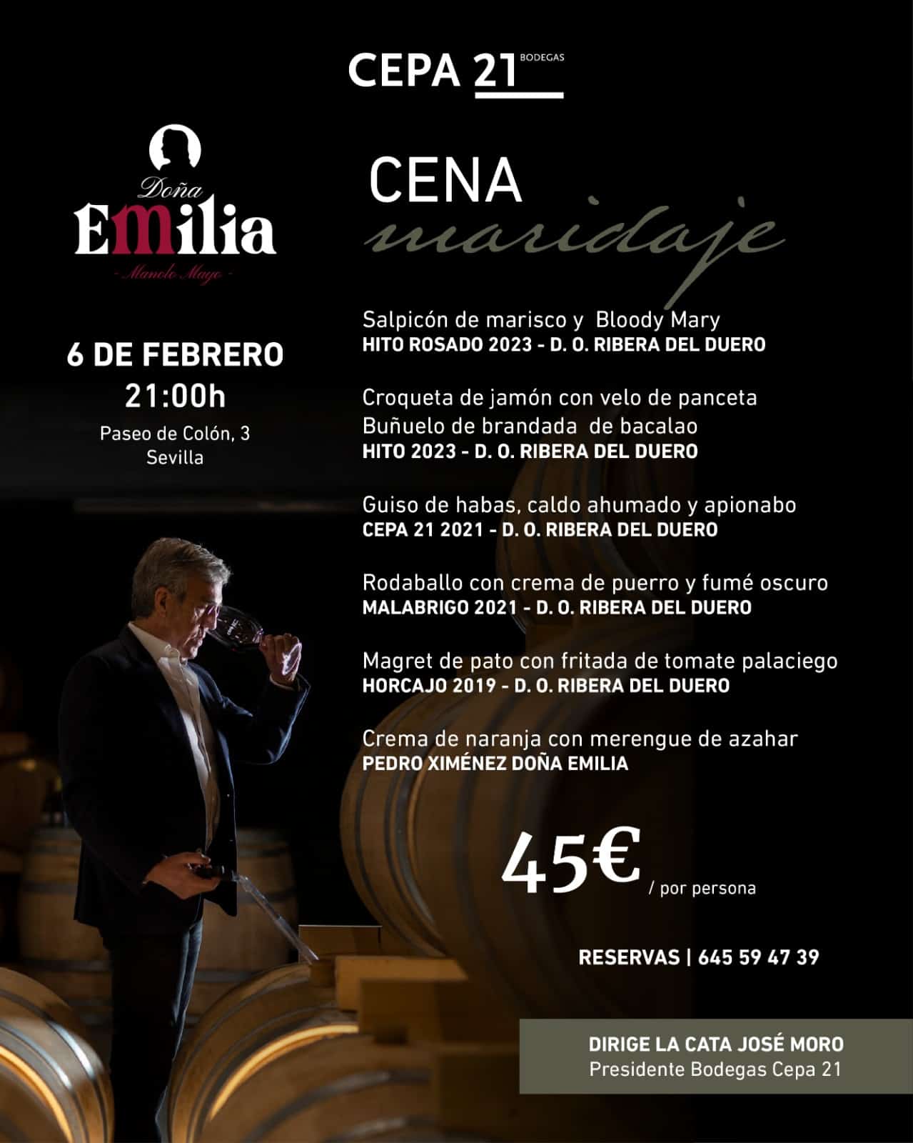 Cena maridaje en Doña Emilia - Manolo Mayo